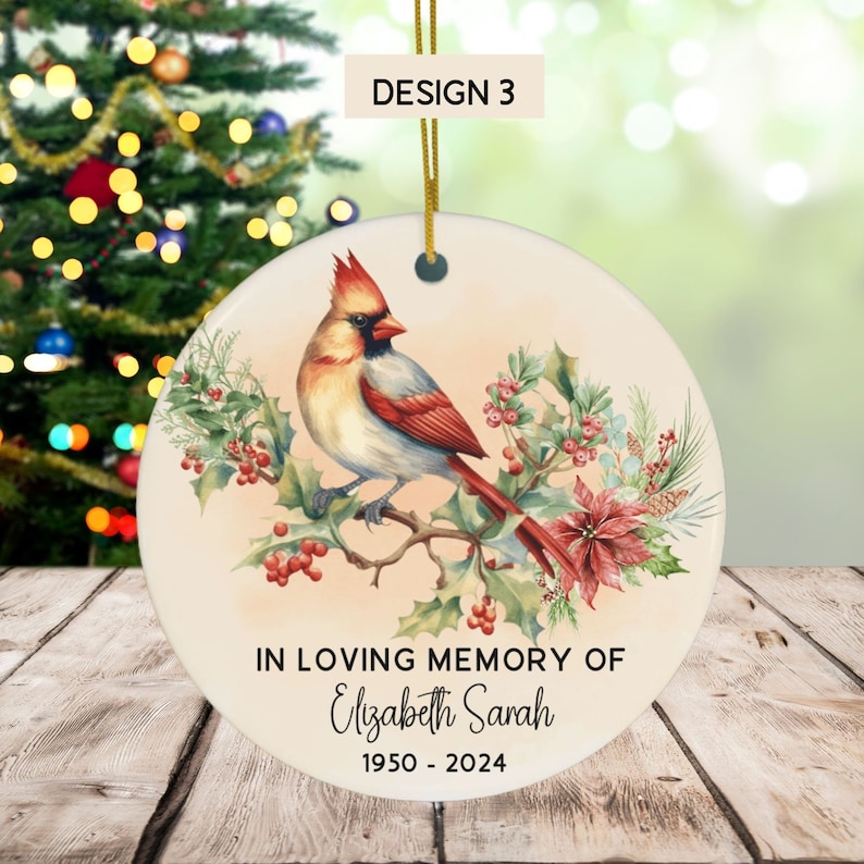 Personalized Cardinal Ornament Memorial Keepsake Grandma Grandparent in ...
