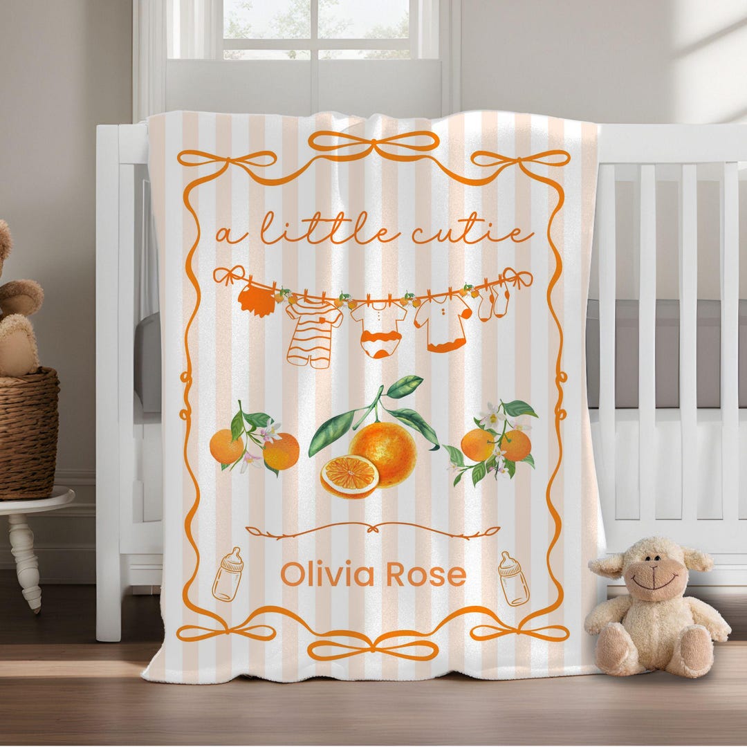 Orange Baby Blanket: A Little Cutie Clementine Theme, Newborn Girl Gift ...