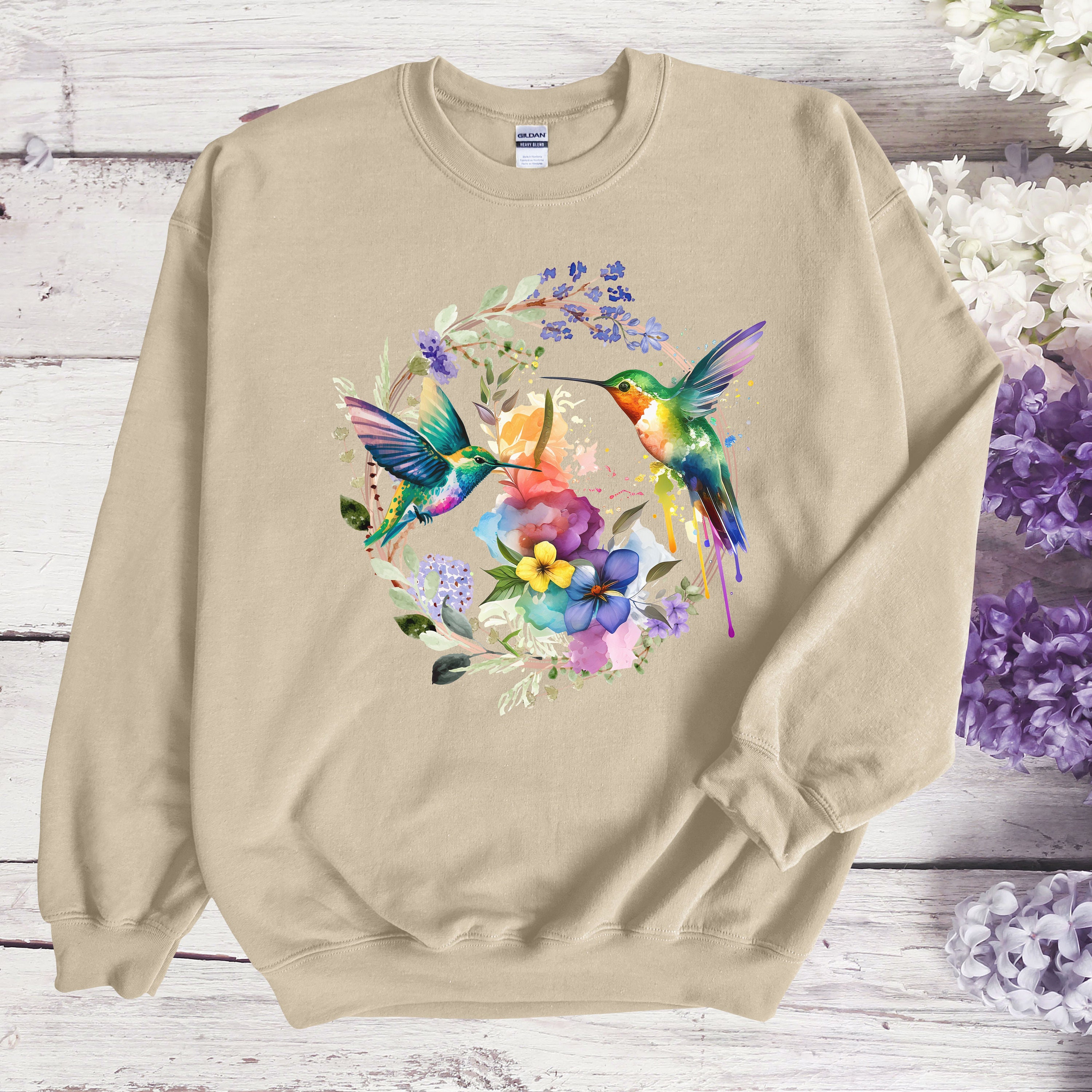 Hummingbird Sweatshirt Humming Bird Gifts Floral Hummingbird Shirt Bird ...