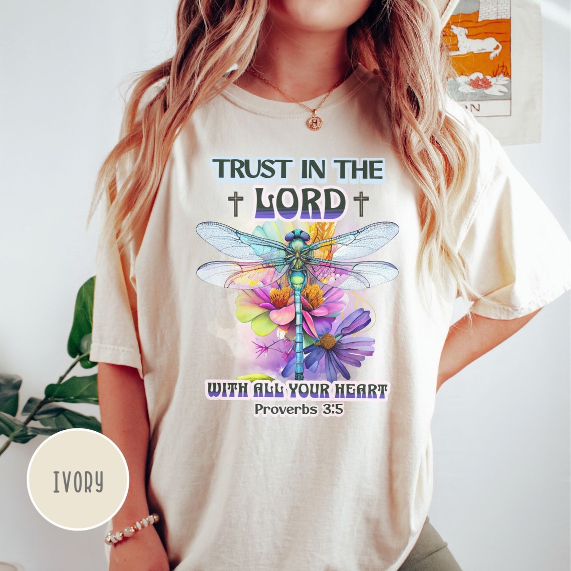 Trust in the Lord Bible Verse Shirt Dragonfly Christianity Apparel ...