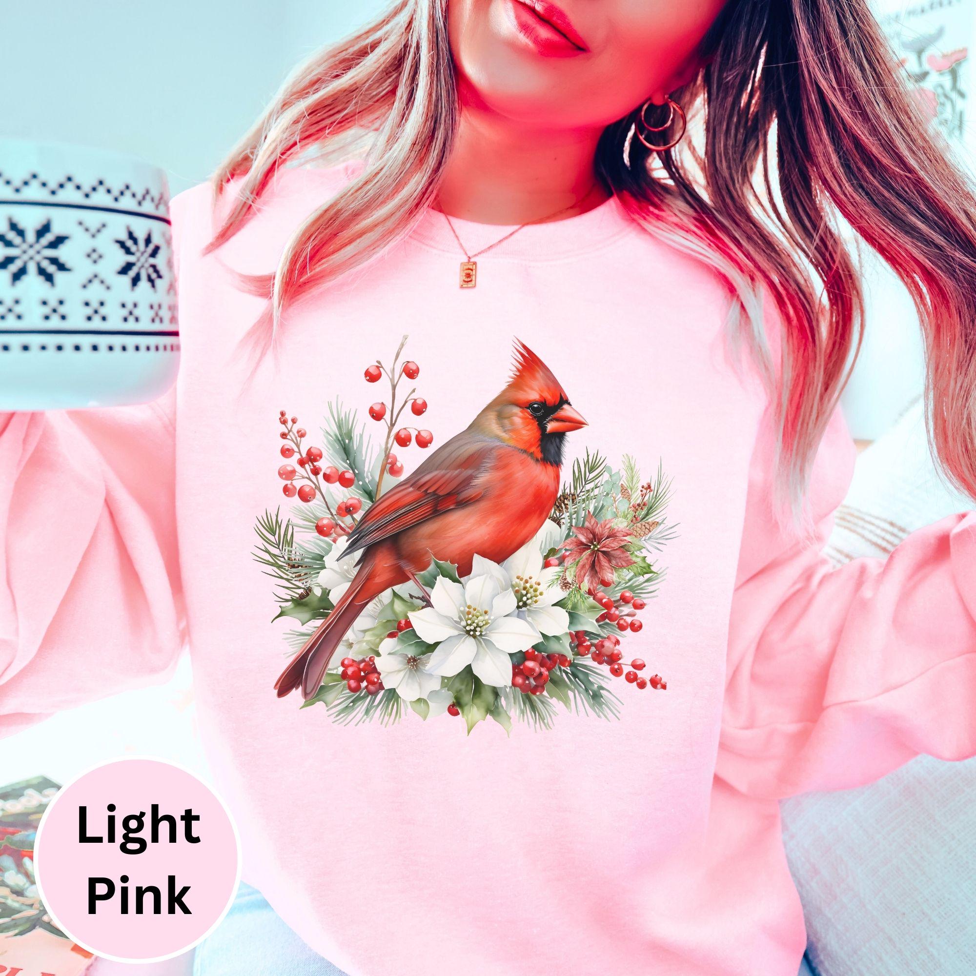 Red Cardinal Sweatshirt Christmas Cardinal Lover Gift for Bird Watching ...