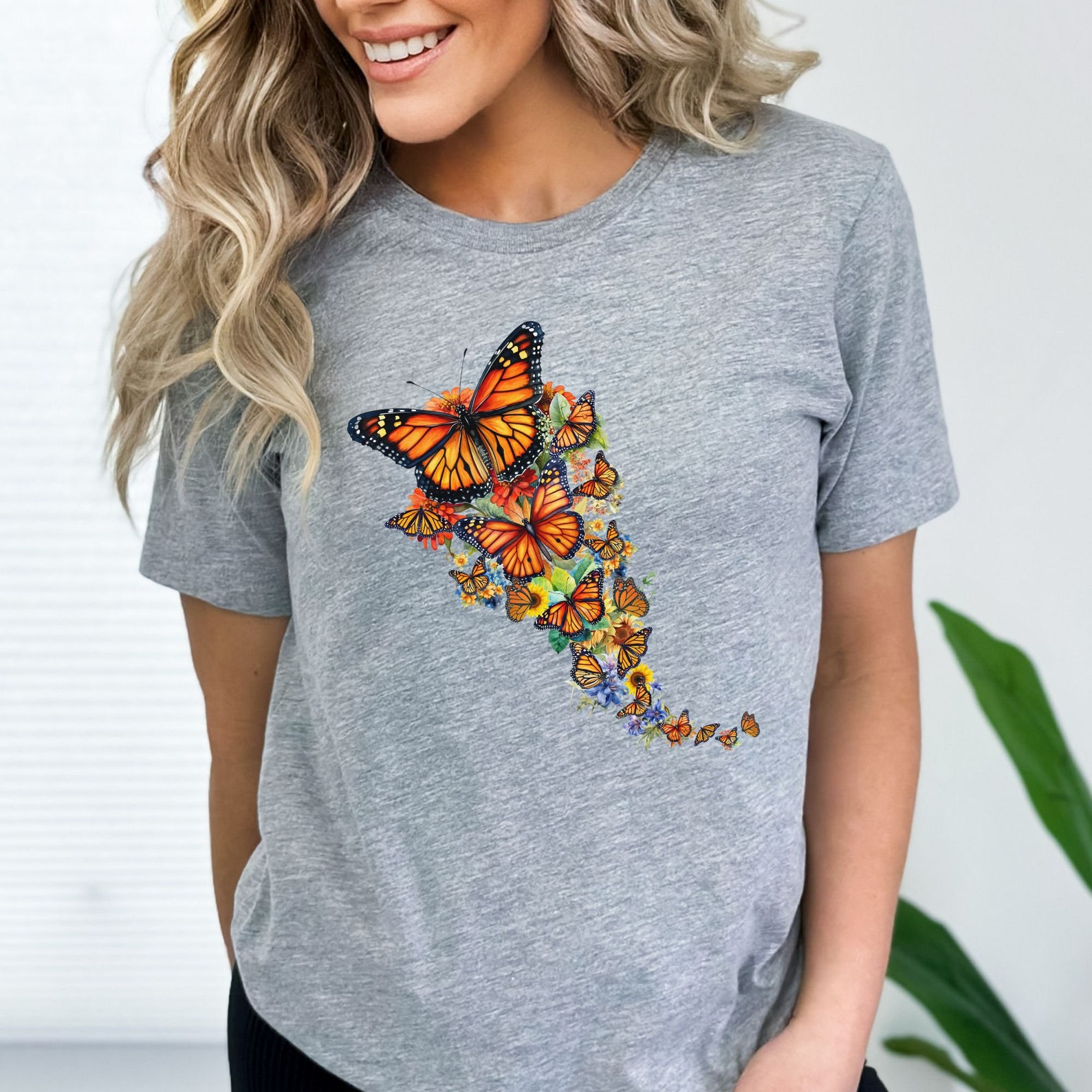 Monarch Butterfly Shirt Orange Butterfly Apparel Cottagecore T-shirt ...