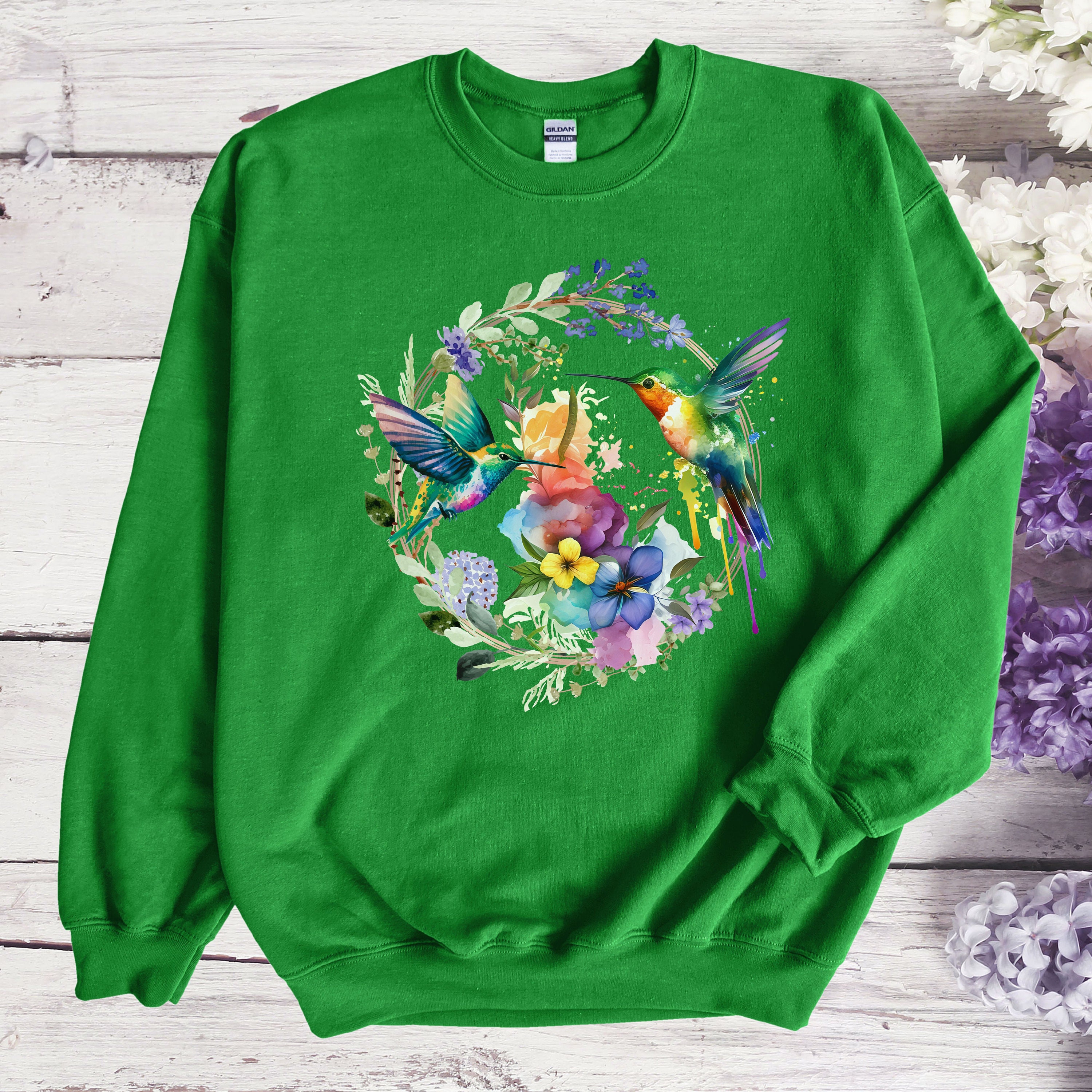 Hummingbird Sweatshirt Humming Bird Gifts Floral Hummingbird Shirt Bird ...