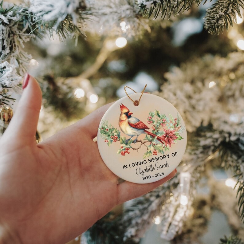Personalized Cardinal Ornament Memorial Keepsake Grandma Grandparent in ...