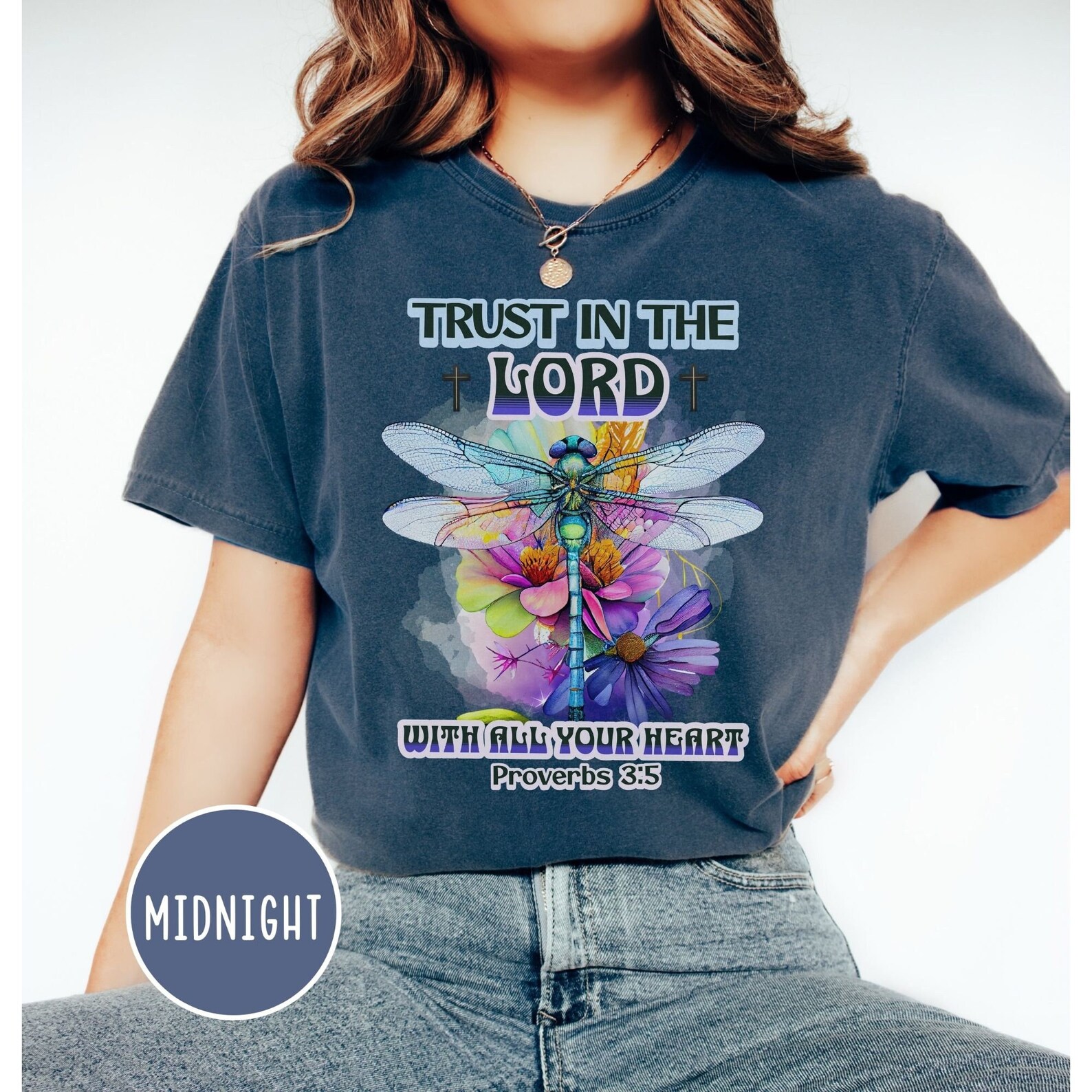 Trust in the Lord Bible Verse Shirt Dragonfly Christianity Apparel ...