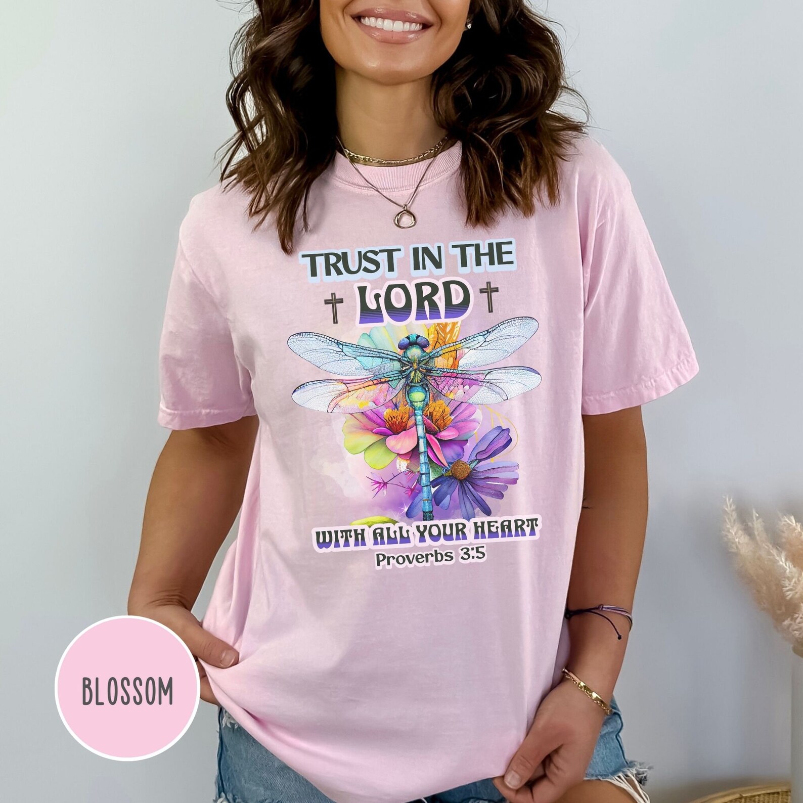 Trust in the Lord Bible Verse Shirt Dragonfly Christianity Apparel ...