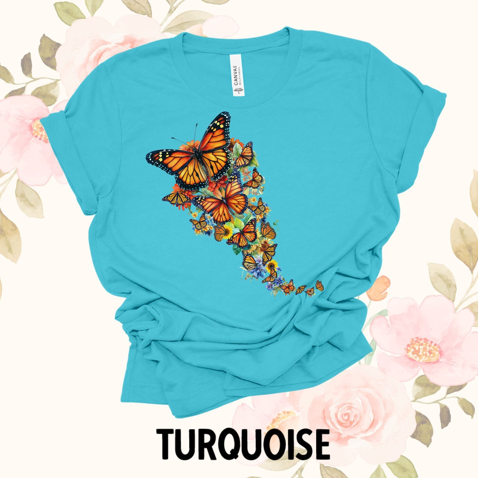 Monarch Butterfly Shirt Orange Butterfly Apparel Cottagecore T-shirt ...
