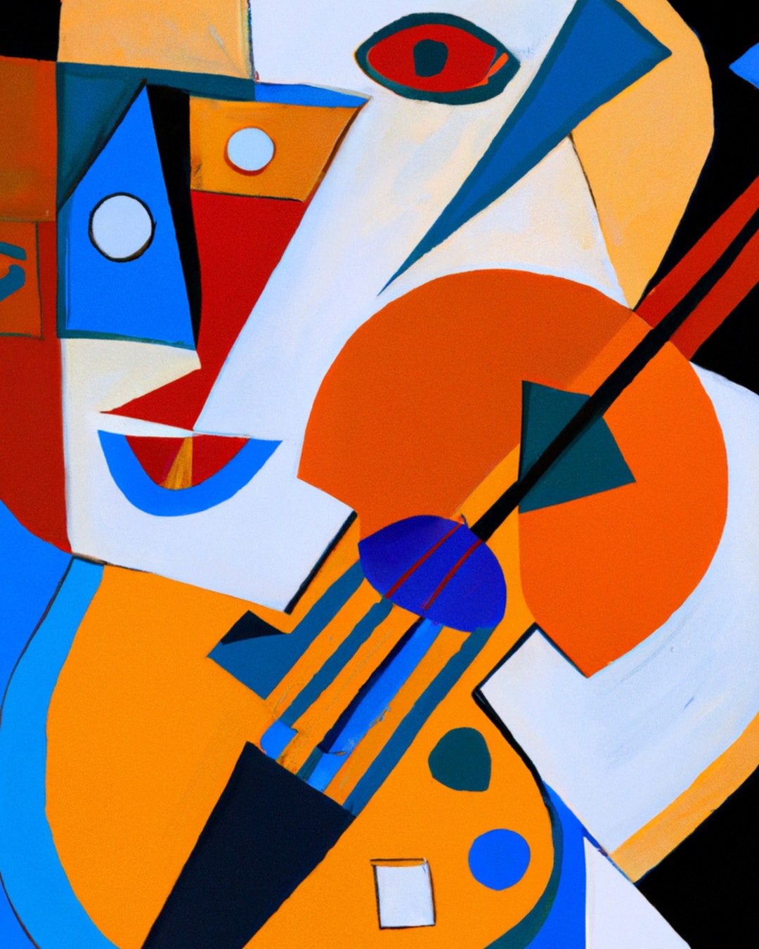 Violin Guitar Saxaphone Jazz Music New Orleans Cubism - Etsy