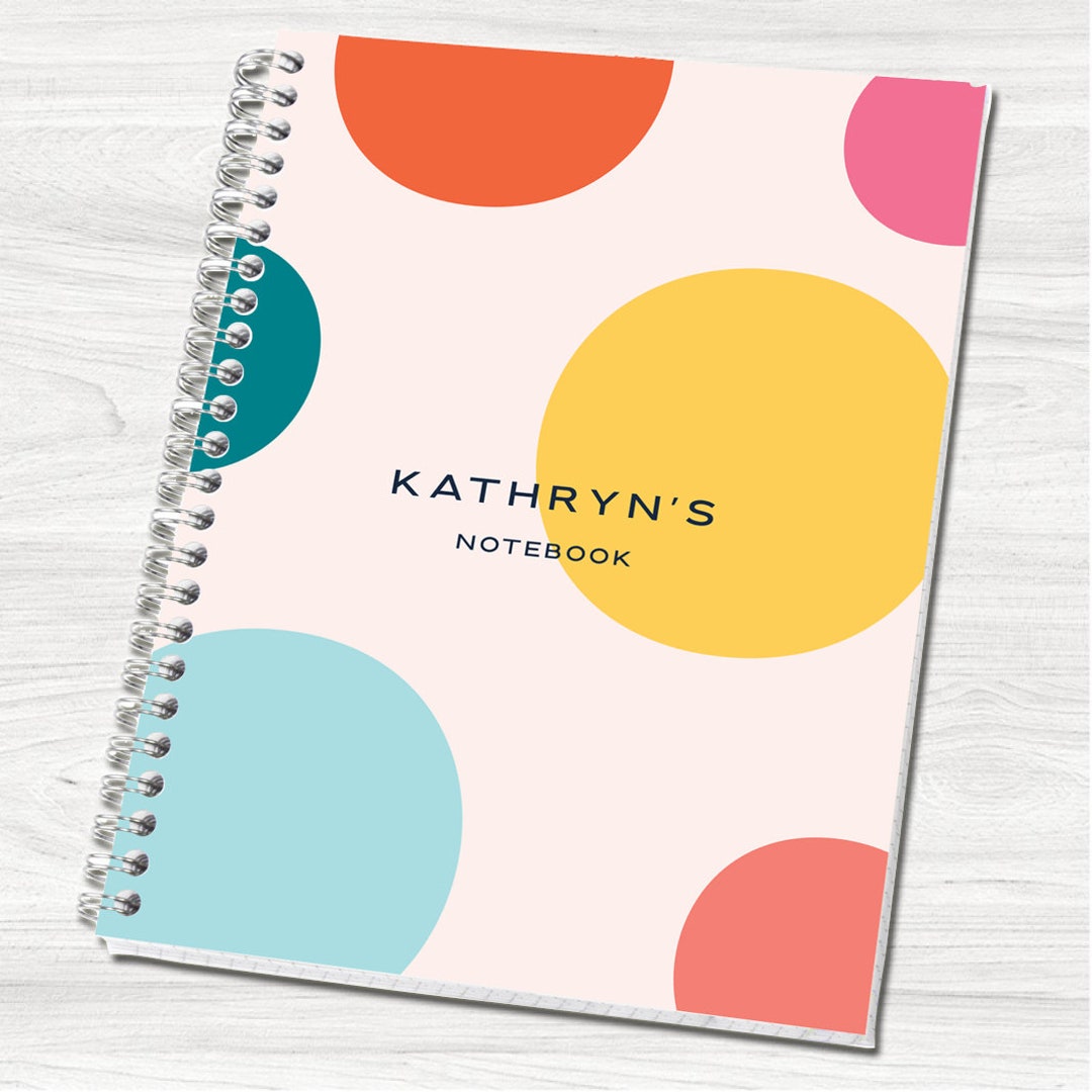 Spots Personalised Notebook, Available in Two Sizes, 50 Double Sided ...