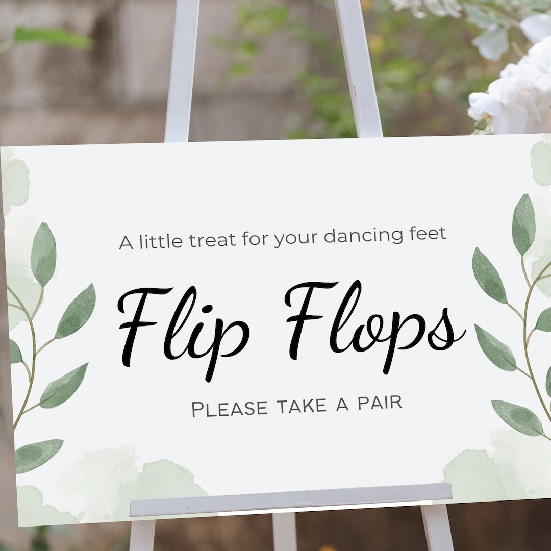 Dancing Feet Flip Flop Wedding Sign: Bespoke Party Decor - Etsy UK