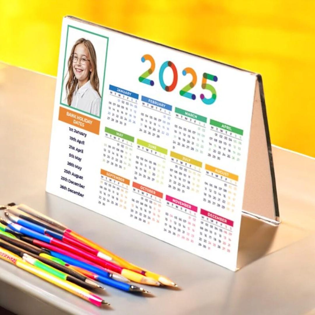 Photo Upload A5 Desktop Calendar, 2025 Bespoke Desk Calendar, Made to ...