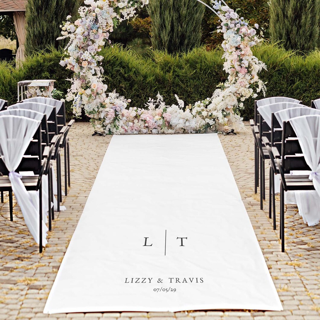 Personalised Monogram Wedding Aisle Runner: Custom Canvas Ceremony ...