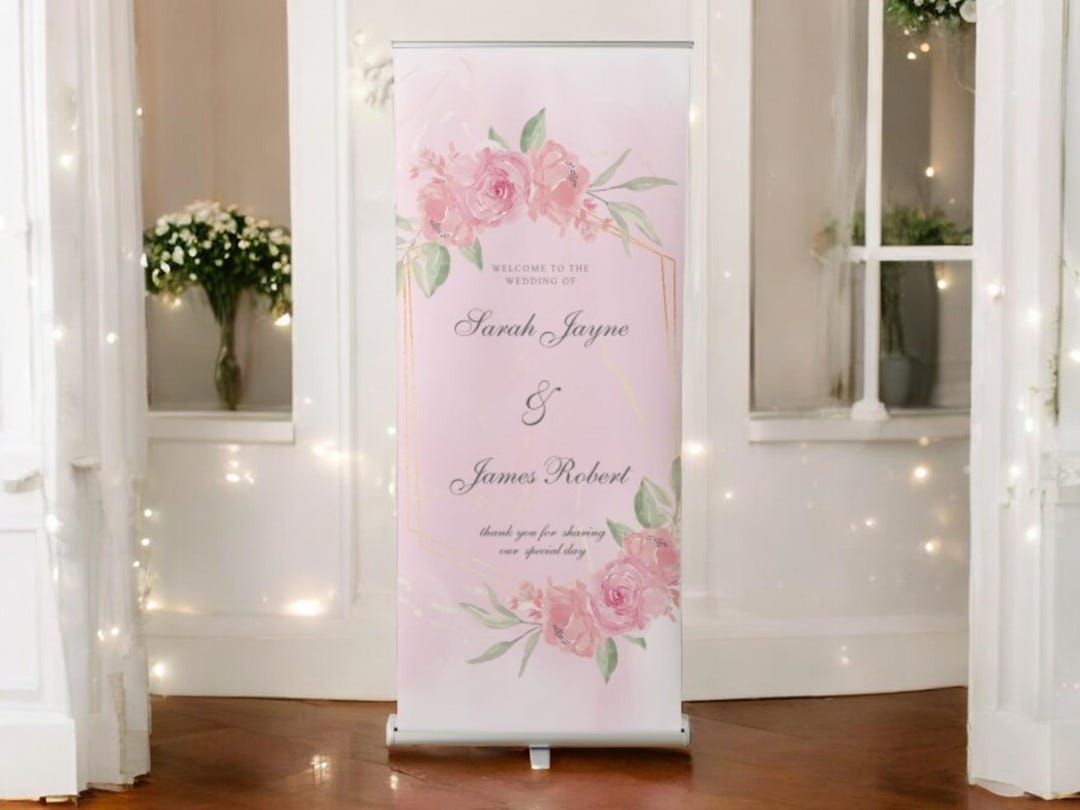 Wedding Roller Banner, Wedding Welcome Banner, Personalised Wedding ...