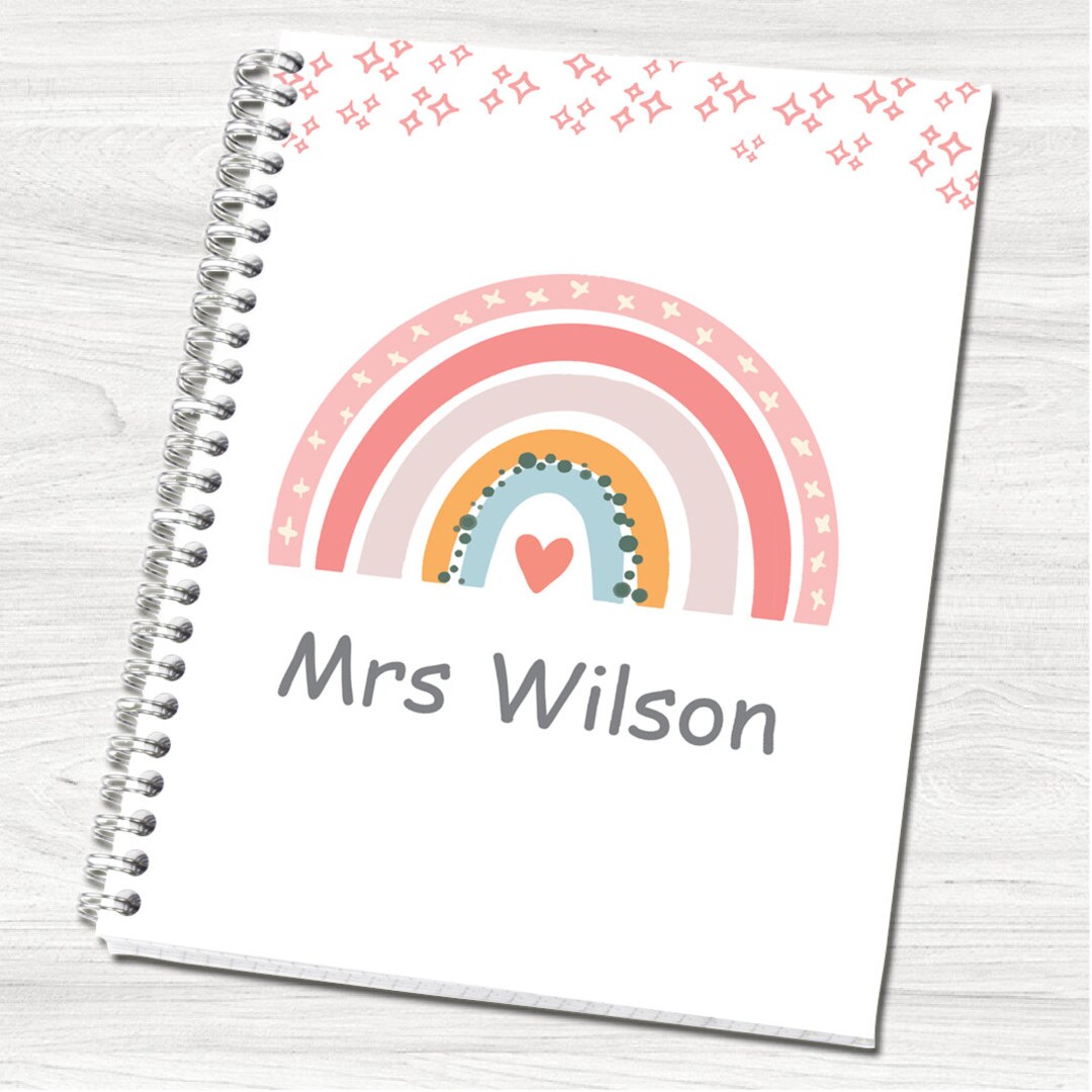 Rainbow Personalised Teacher Notebook: End of Year Gift - Etsy UK