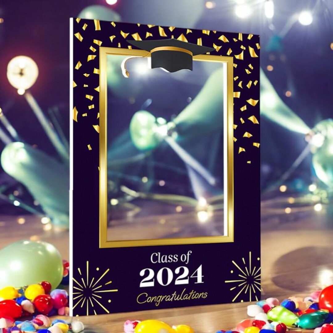Graduation Selfie Frame: Streamers & Sparkles Party Decor - Etsy UK