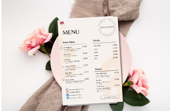 Beige Restaurant Menu Template, Eye-catching, Stylish, Professional ...