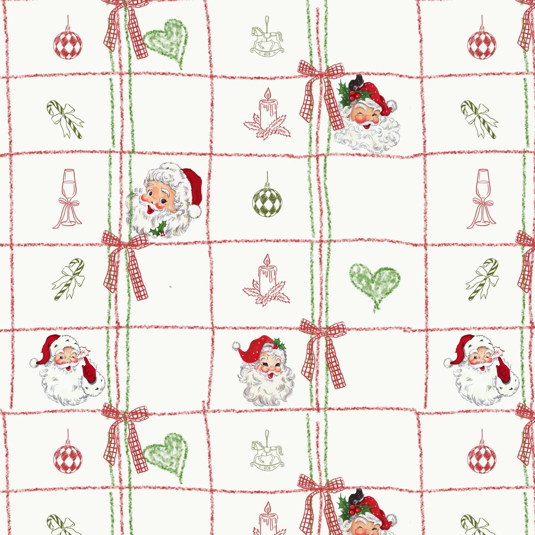 Preppy Christmas Seamless Santa Pattern Christmas Pattern Red and Green ...
