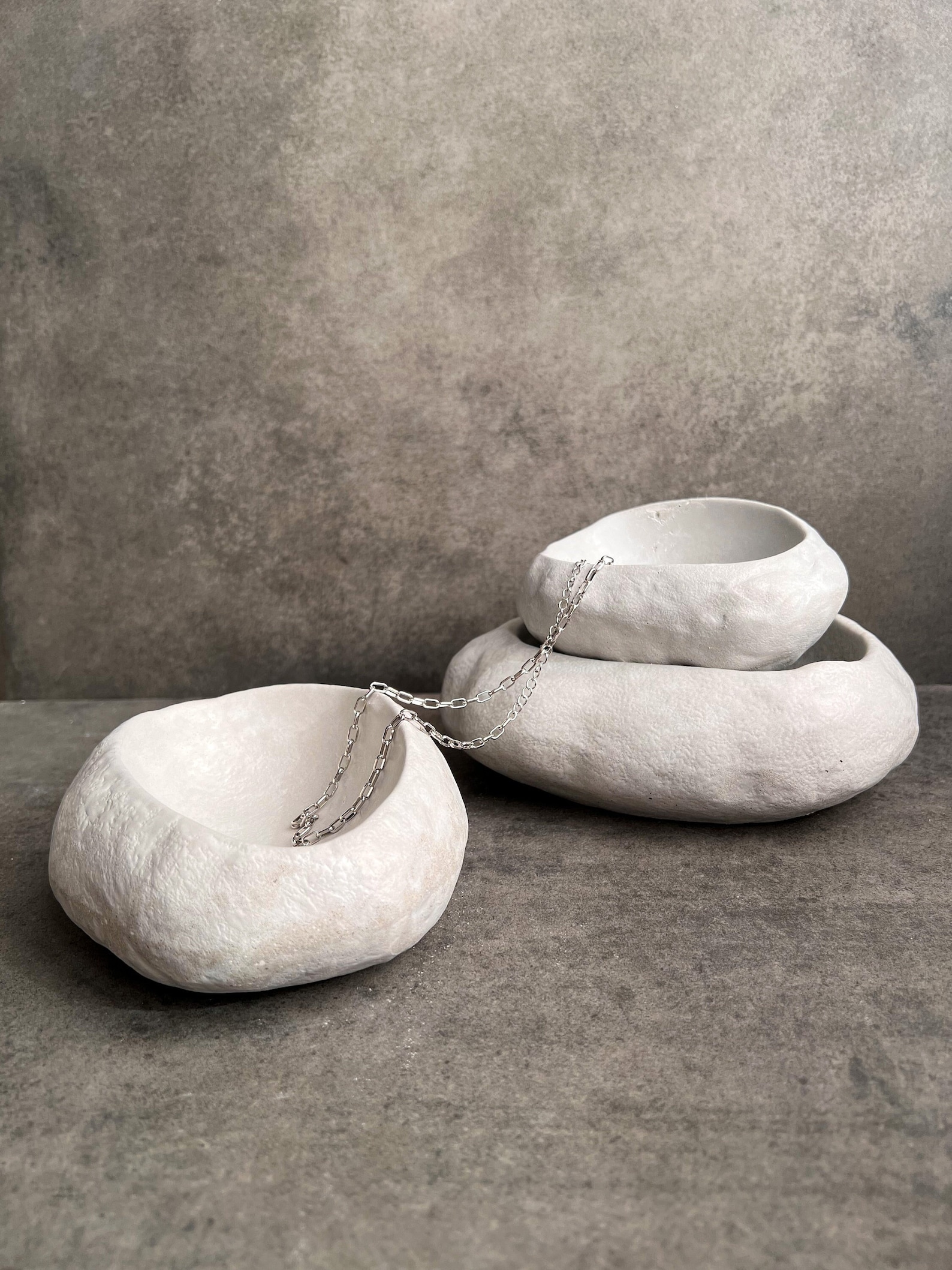 ROCK BOWL, Decorative Dish, Pebble Jewlery Display, Concrete River ...