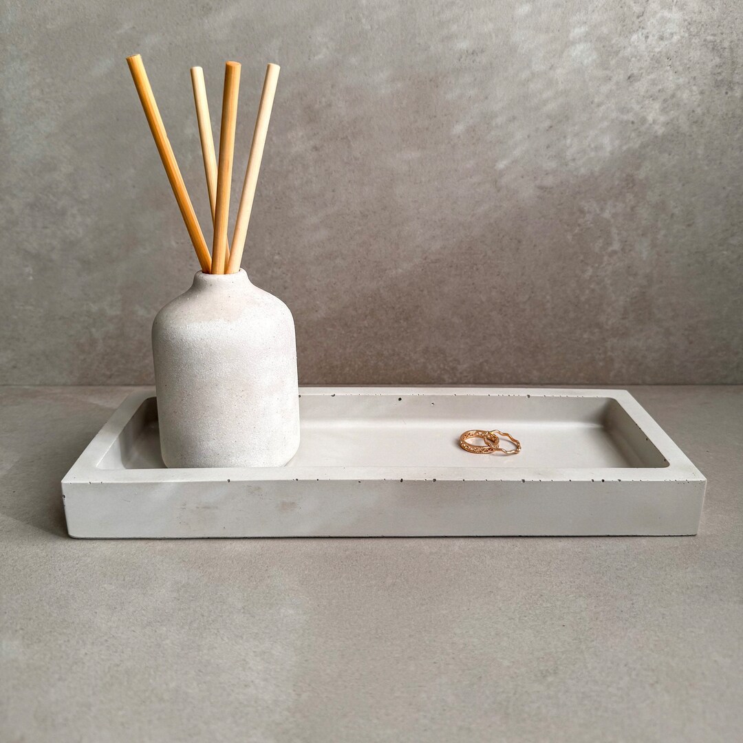 Rectangular Concrete Tray, Entryway Tray, Jewelry Dish, Minimalist ...