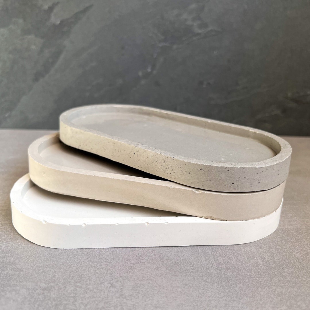 Oval Concrete Tray Jewelry Holder Vanity Tray Cement Tray - Etsy
