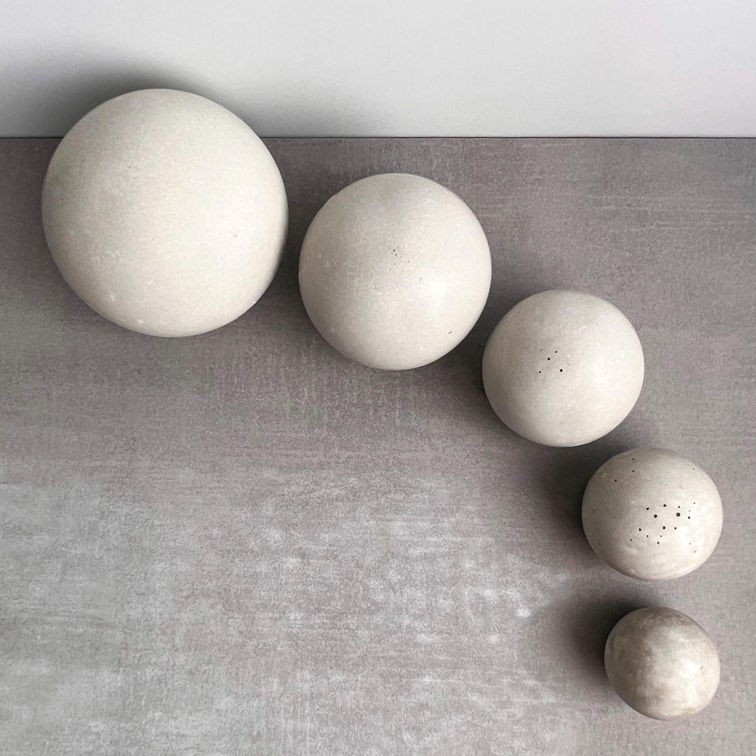 Concrete Paper Weight, Cement Sphere, Letter Press, Cement Decor ...