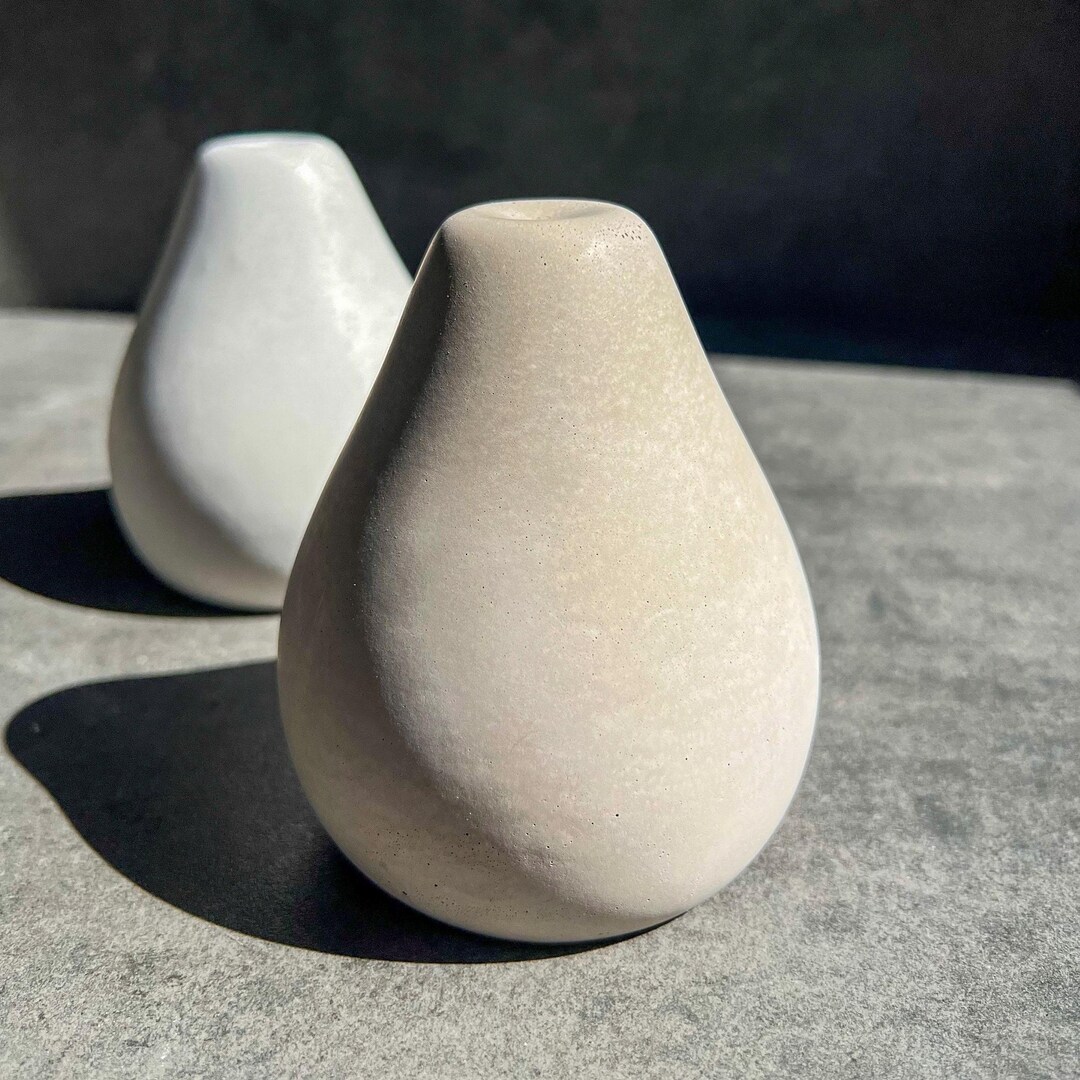 CONCRETE PEAR Sculpture, Minimalist Cement Decor, Tabletop Art Figurine ...