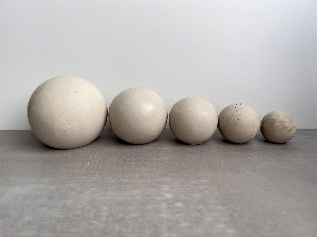 Concrete Paper Weight, Cement Sphere, Letter Press, Cement Decor ...