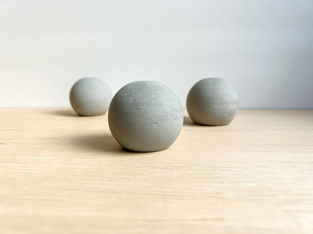 Concrete Paper Weight, Cement Sphere, Letter Press, Cement Decor ...