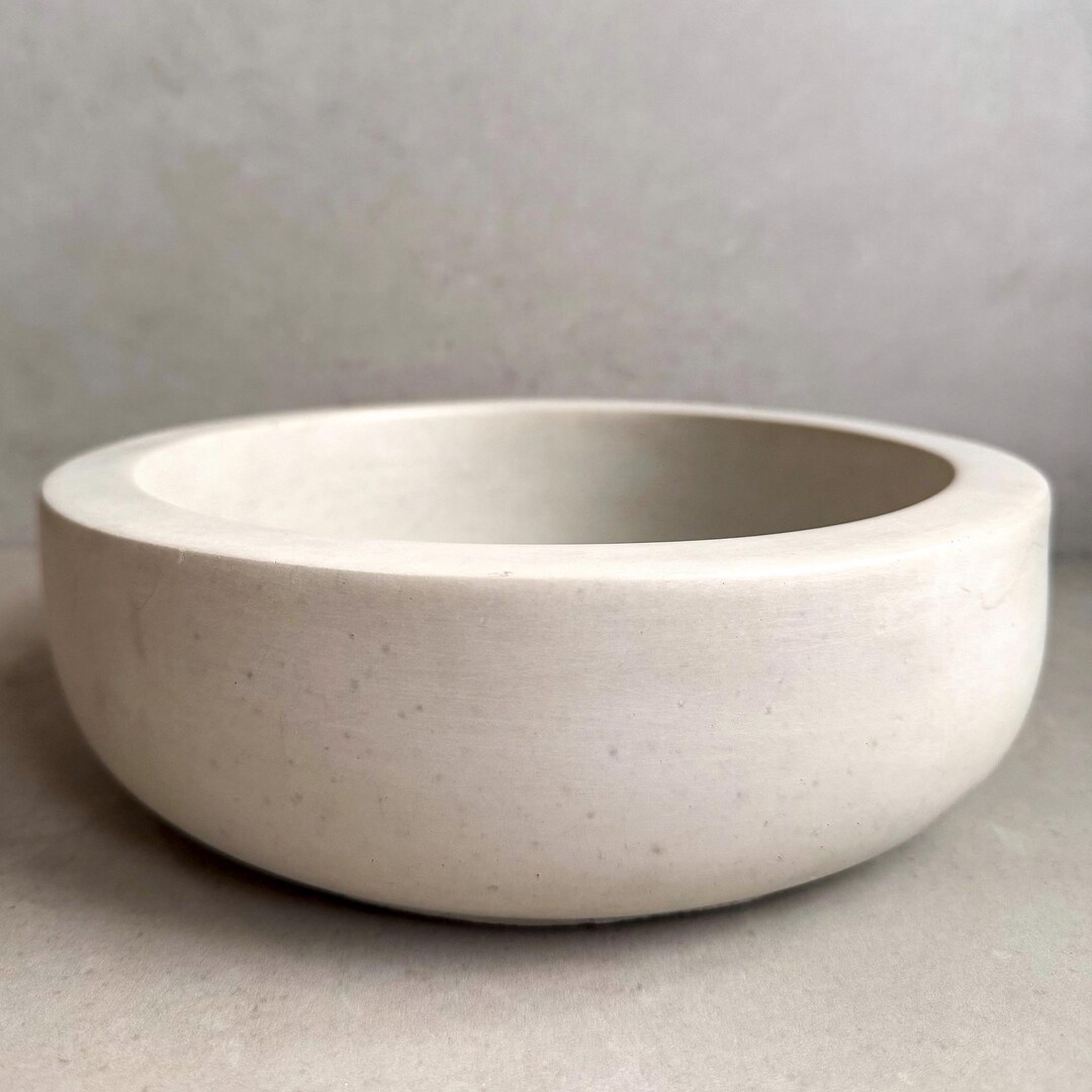 Minimalist Concrete Bowl, Modern Bowl for Moss, Catch All Dish, Large ...