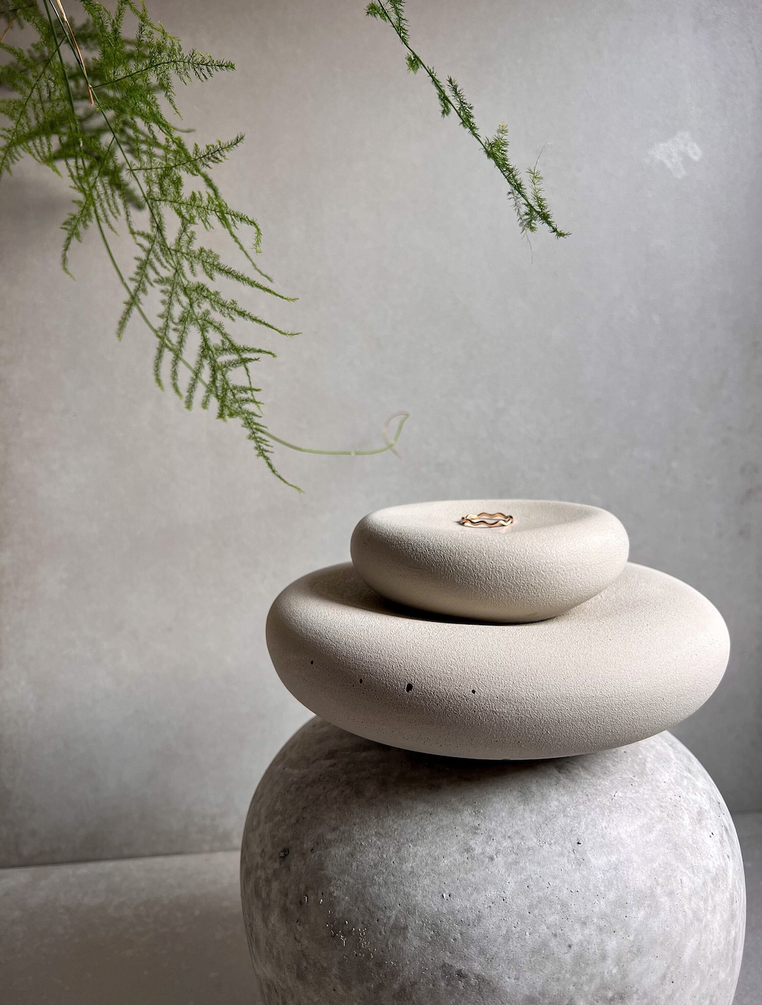 PEBBLE TRAYS, Oblong Dish, Chunky Jewlery Display, Decorative Concrete ...