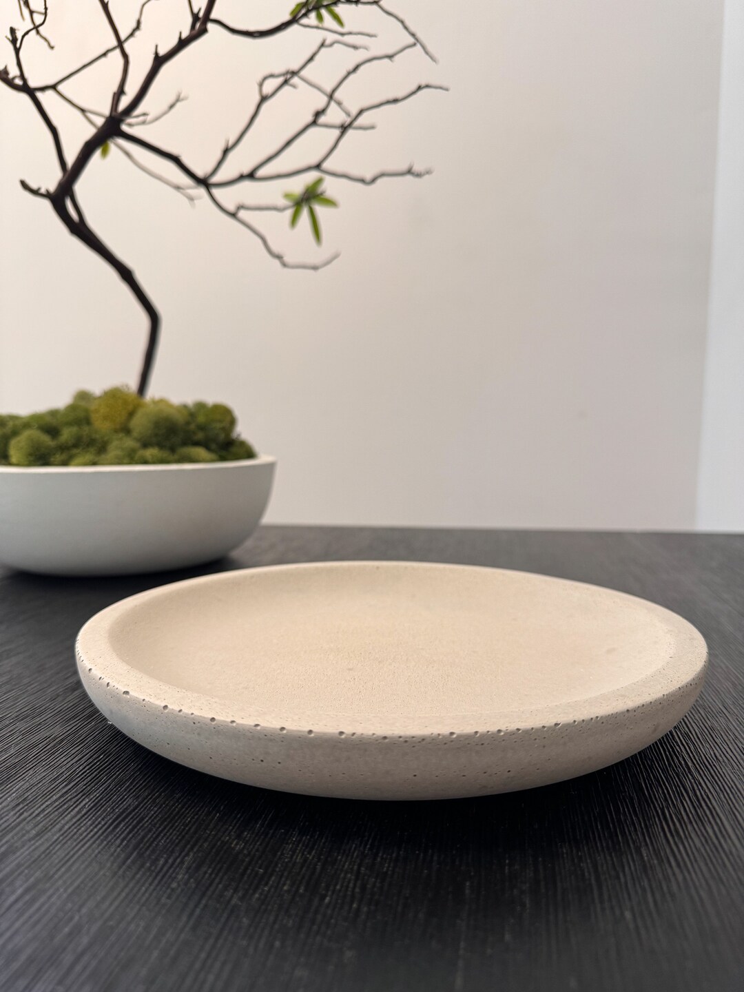 Low Concrete Bowl Shallow Cement Bowl Minimalist Bowl - Etsy