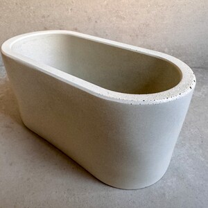 Oval Concrete Planter, Decorative Cement Pot, Trinket Trough ...