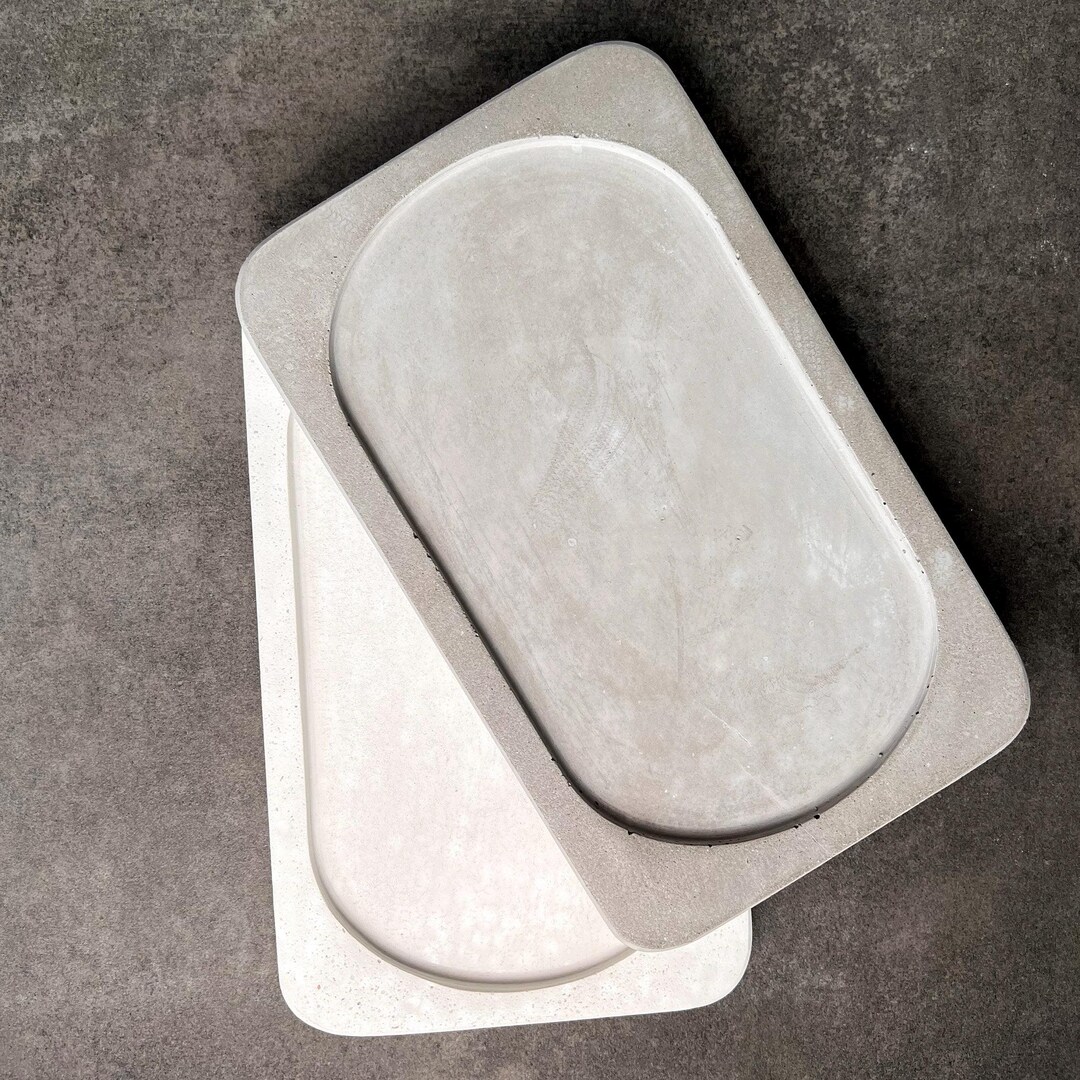 Large Concrete Tray, Decorative Trinket Tray, Minimalist Cement ...