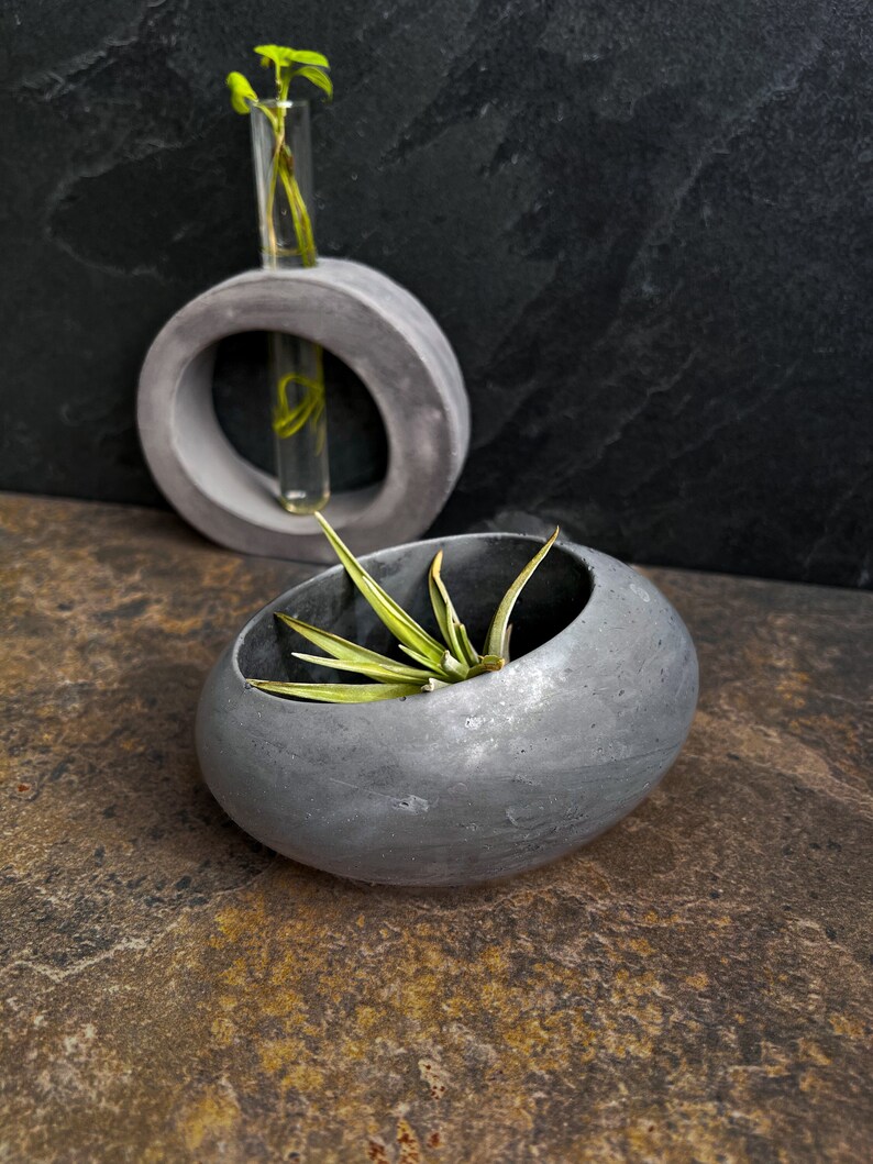 Concrete Minimalist Planter Slanted Pot Table Centerpiece - Etsy