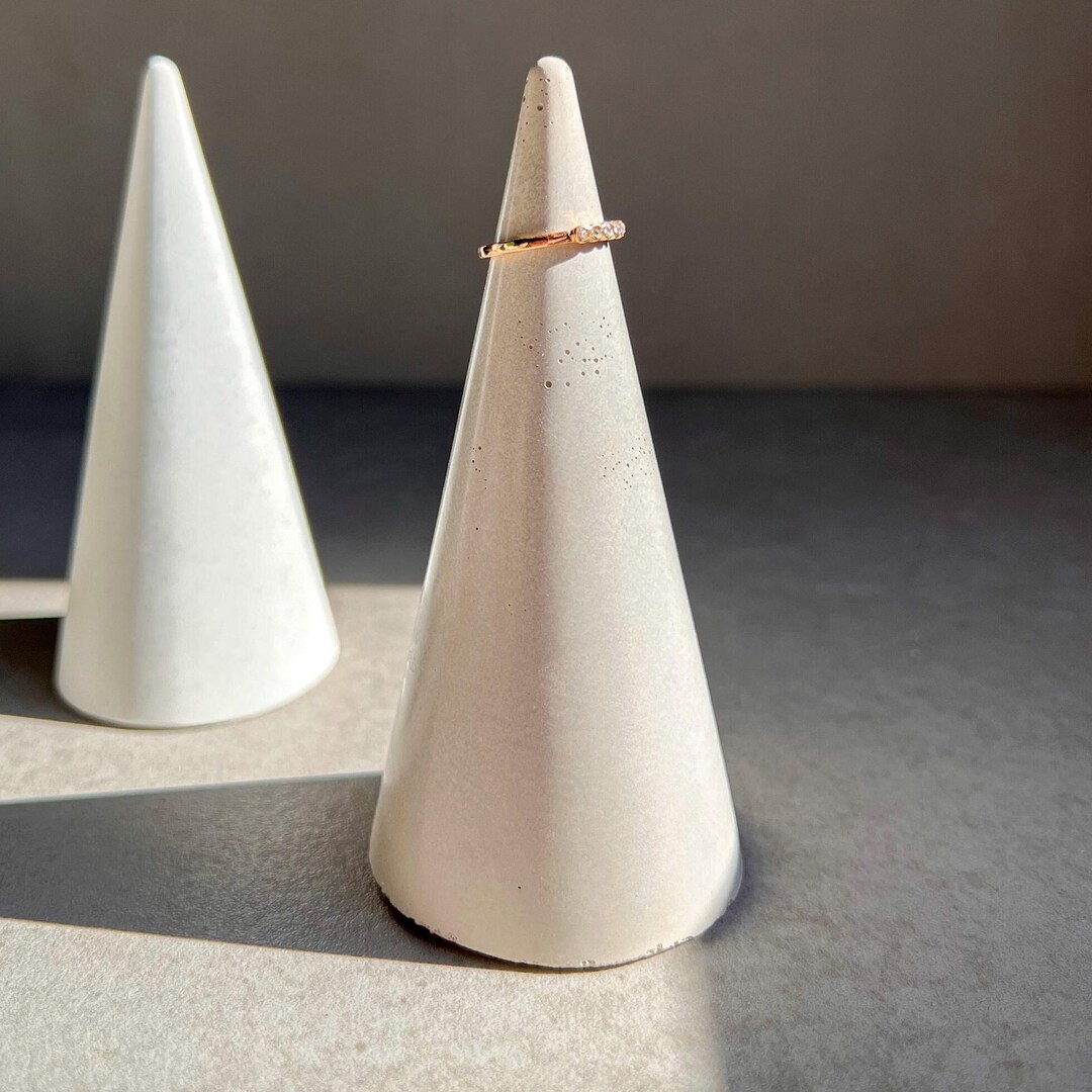 Concrete Ring Tree, Minimalist Ring Cone, Modern Ring Holder, Ring ...