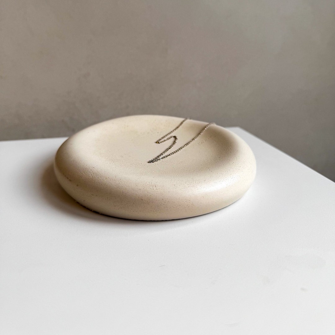 Pebble Concrete Tray, Organic Cement Tray, Nightstand Catch All ...