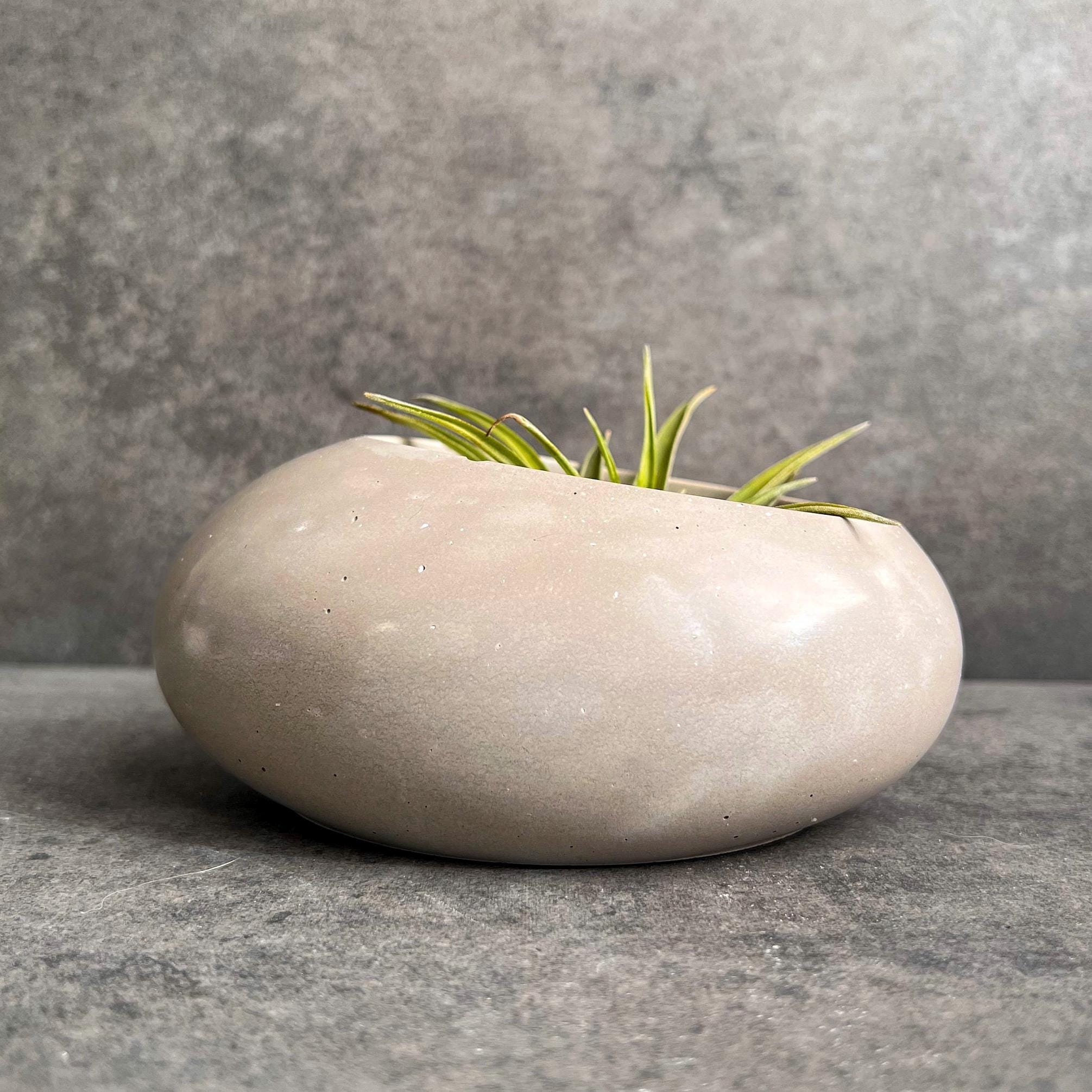 Concrete Minimalist Planter, Slanted Pot, Table Centerpiece ...