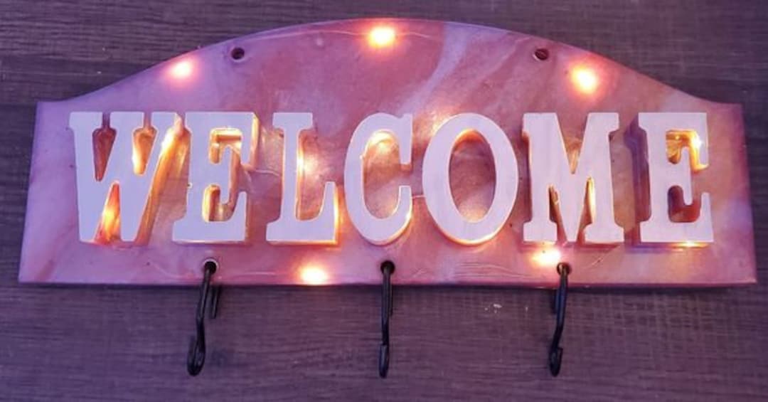 A Beautiful and Colorful Welcome Key Holder That Lights Up. It - Etsy