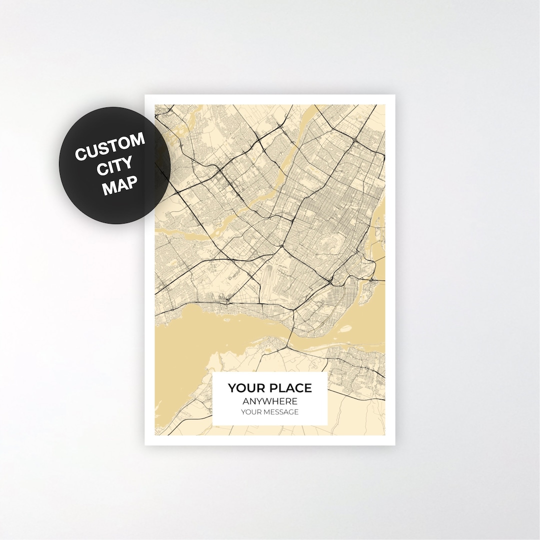 Custom City Map Print Personalized Street Map Poster Home - Etsy