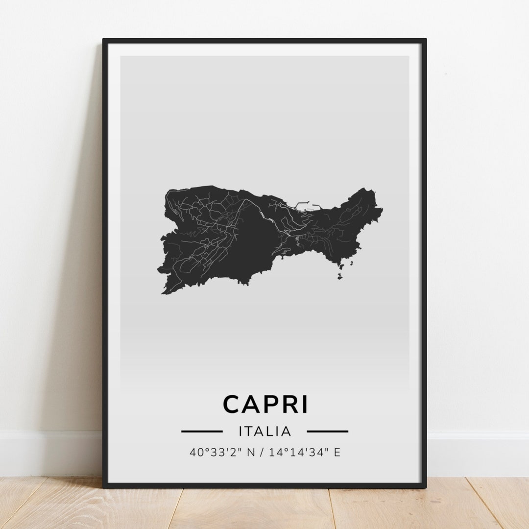 Capri City Map Print, Street Map Poster, Home Decor, Wall Art, Gift ...