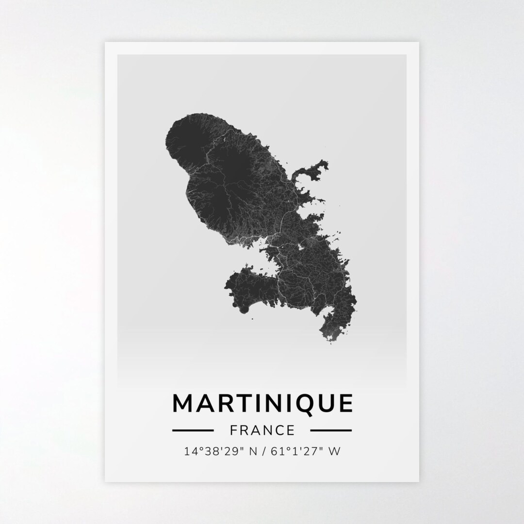 Martinique Island Map Print Street Map Poster Home Decor - Etsy