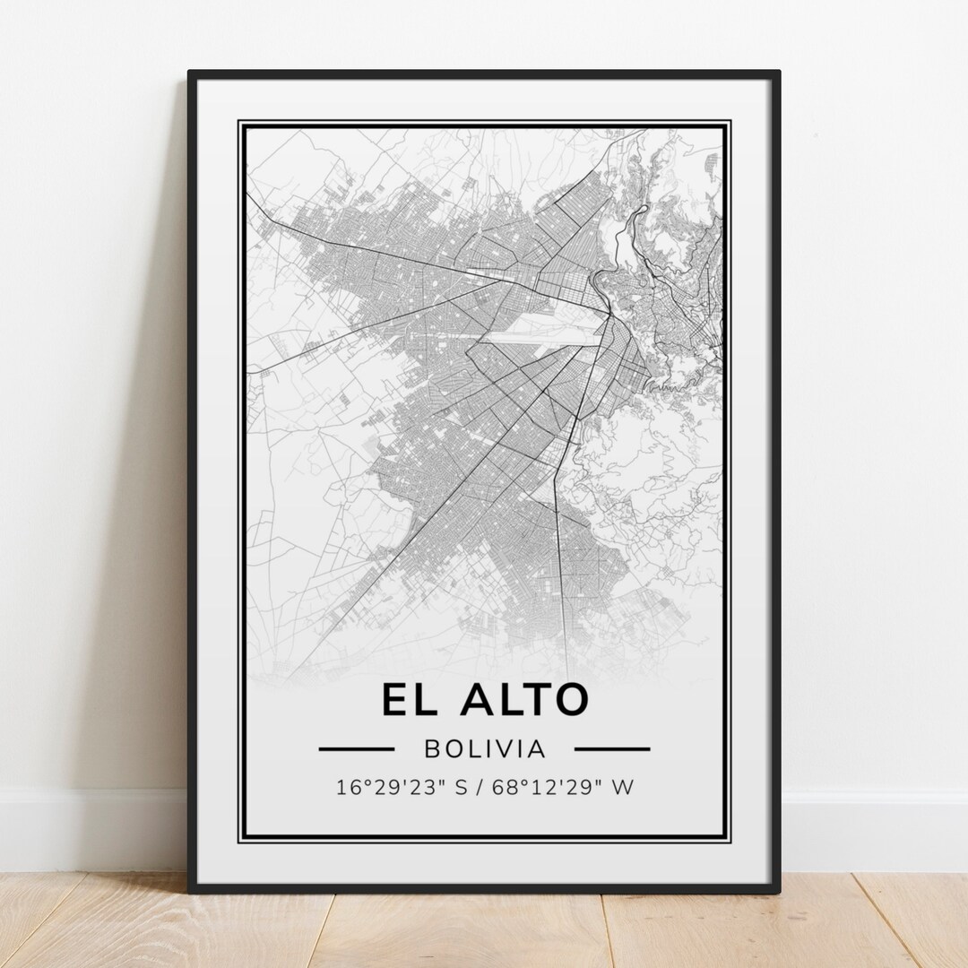El Alto City Map Print, Street Map Poster, Home Decor, Wall Art, Gift ...
