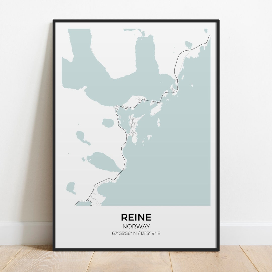 Reine City Map Print Street Map Poster Home Decor Wall Art - Etsy