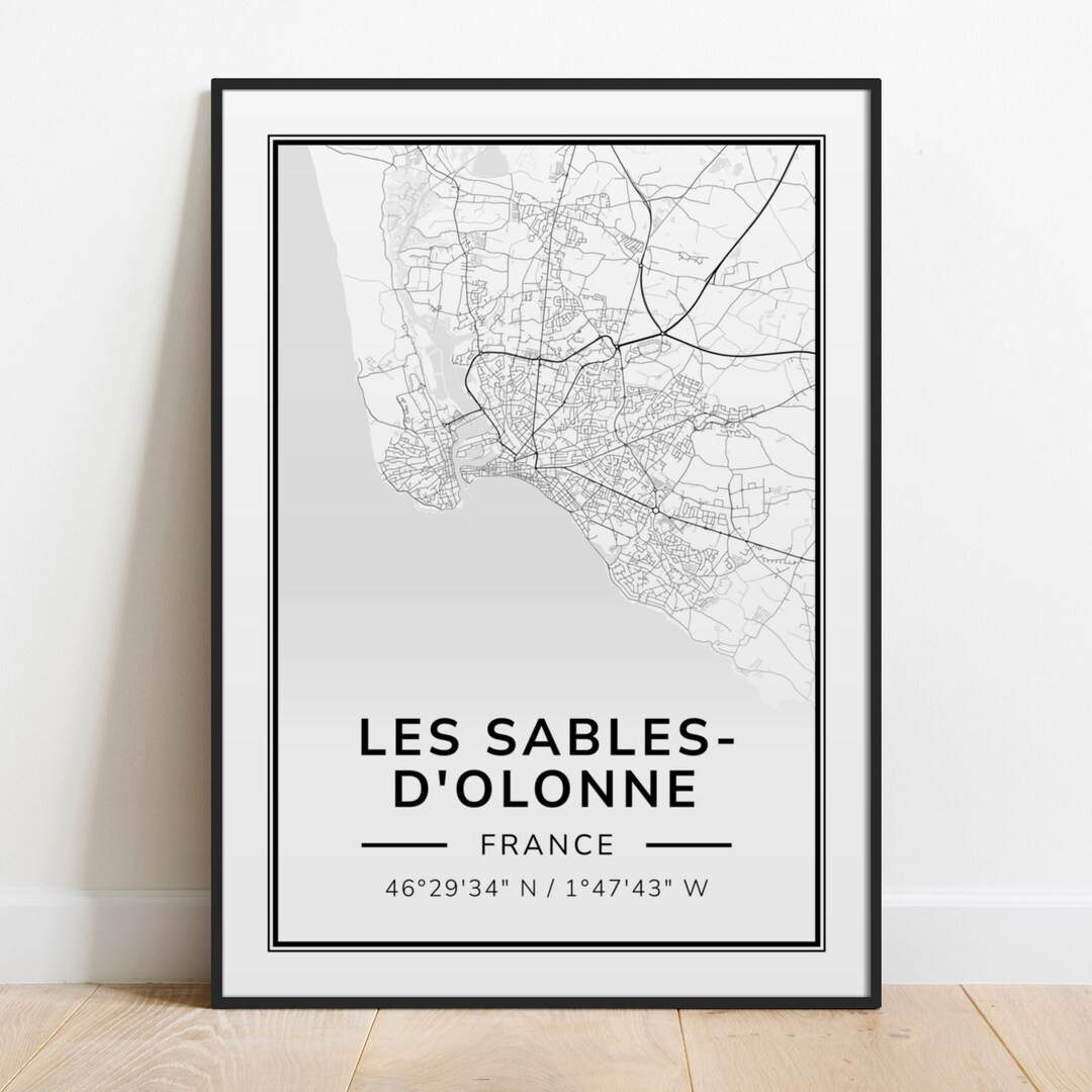 Les Sables-d'olonne City Map Print, Street Map Poster, Home Decor, Wall ...