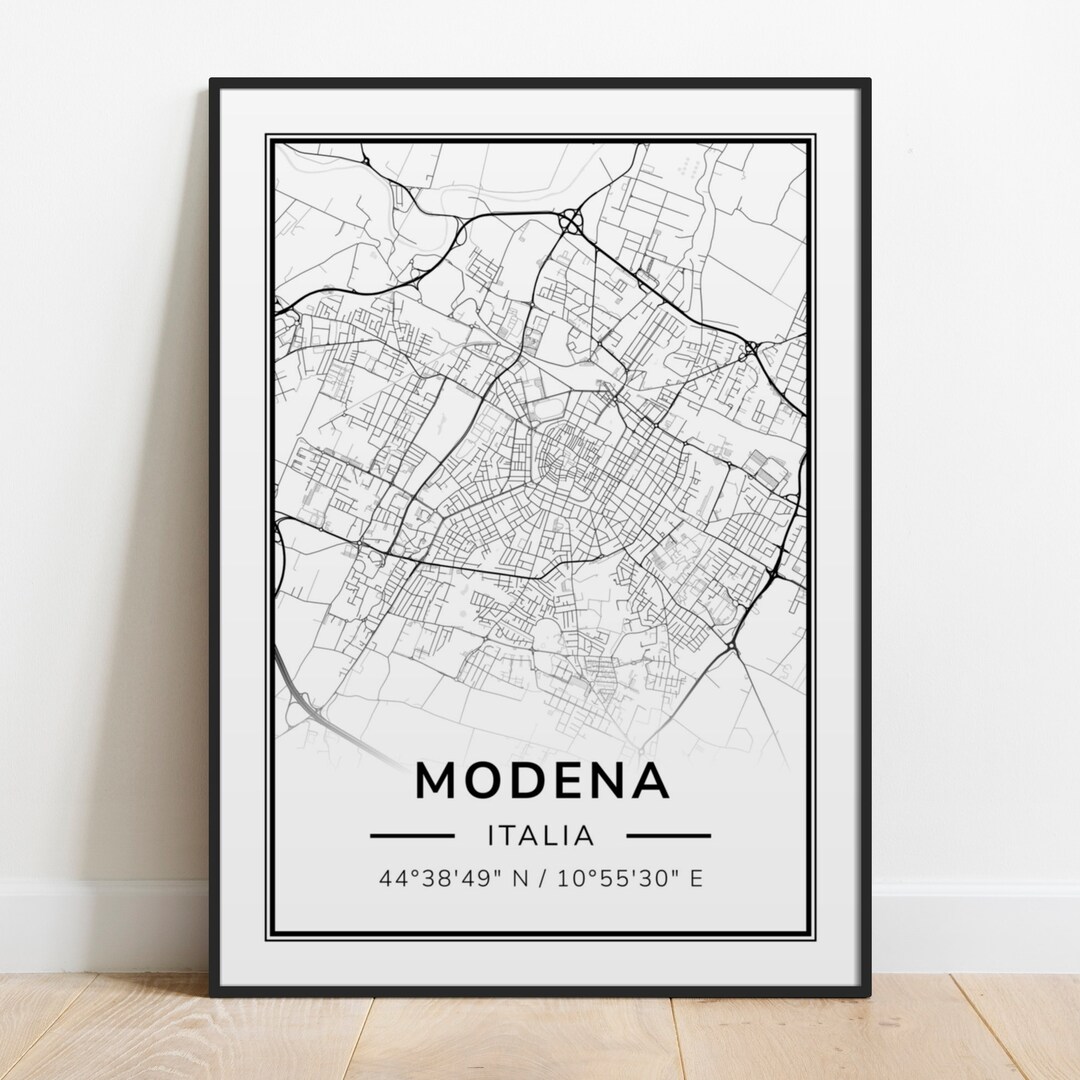 Modena City Map Print, Street Map Poster, Home Decor, Wall Art, Gift ...