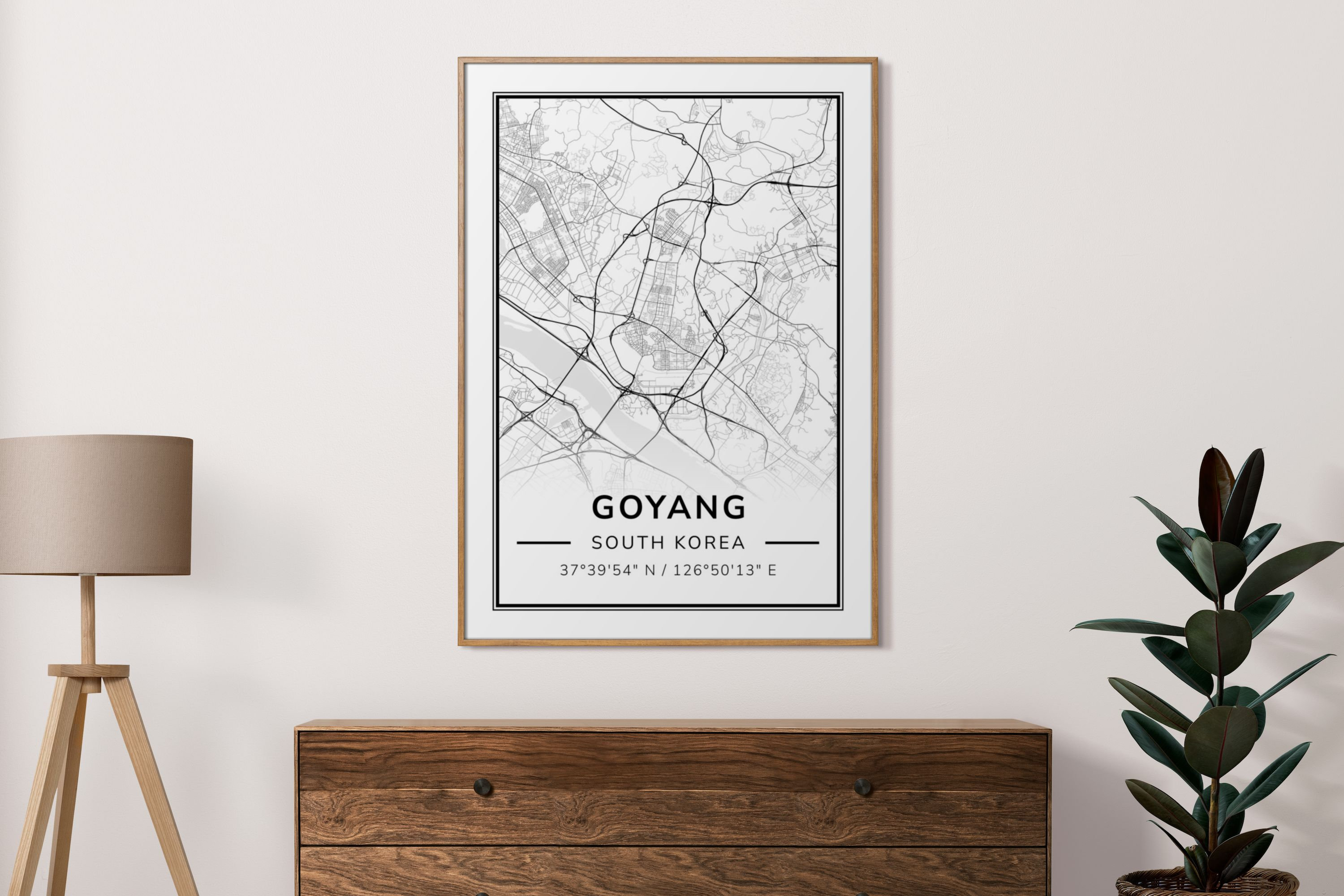 Goyang City Map Print, Street Map Poster, Home Decor, Wall Art, Gift ...