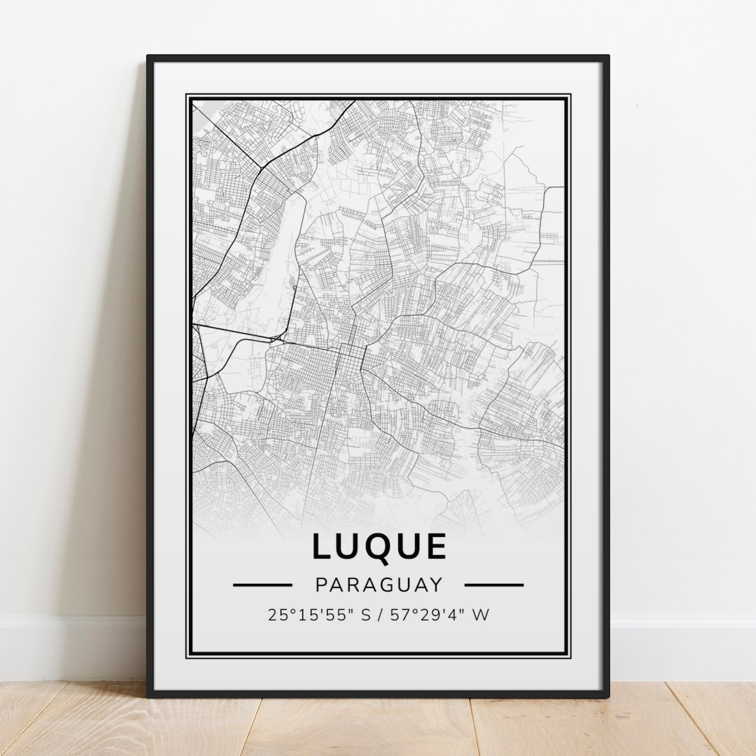 Luque City Map Print, Street Map Poster, Home Decor, Wall Art, Gift ...