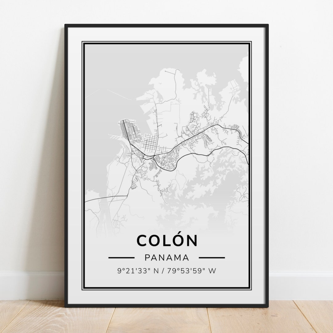 Colón City Map Print, Street Map Poster, Home Decor, Wall Art, Gift ...