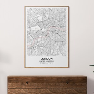 London City Map Print, Street Map Poster, Home Decor, Wall Art, Gift ...