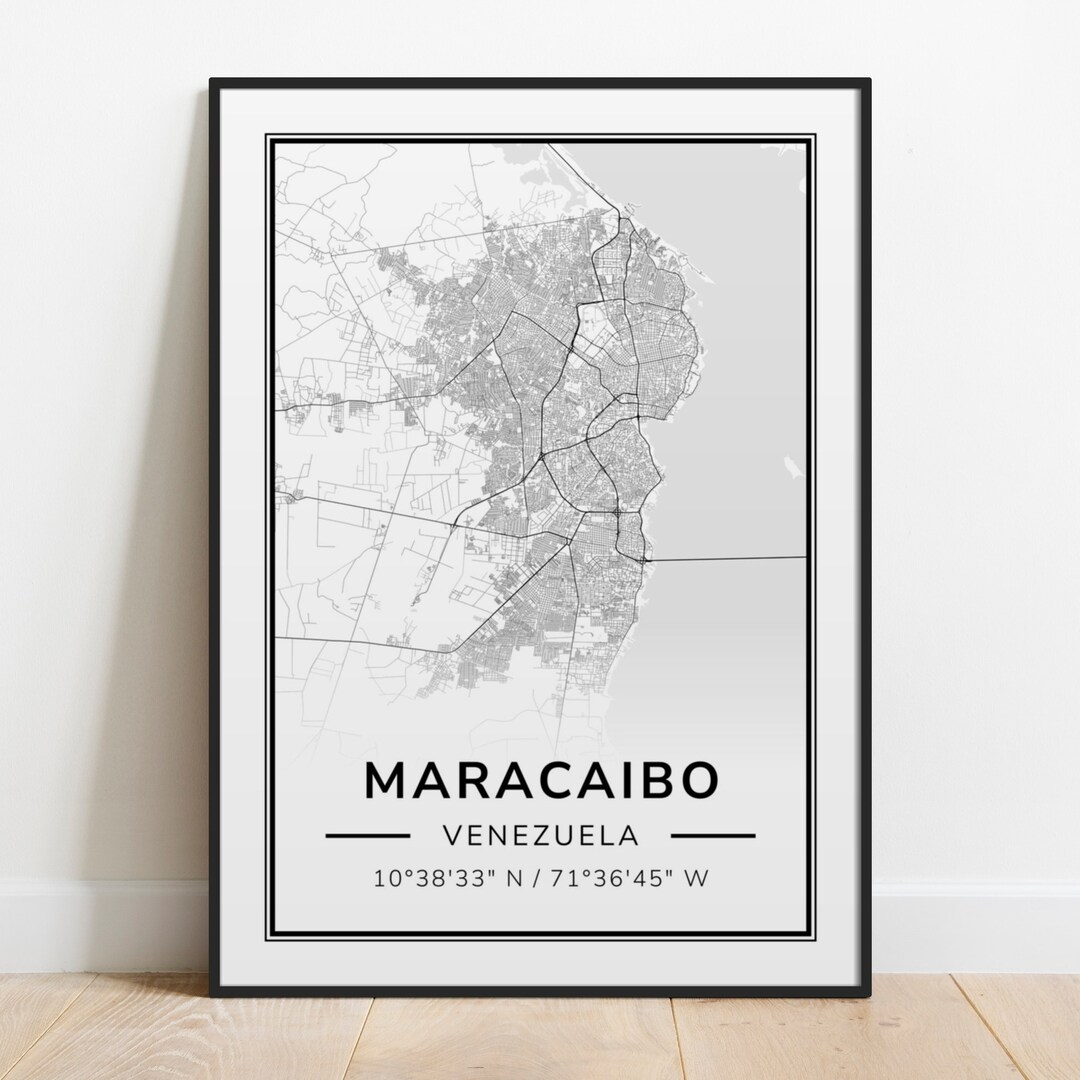 Maracaibo City Map Print, Street Map Poster, Home Decor, Wall Art, Gift ...